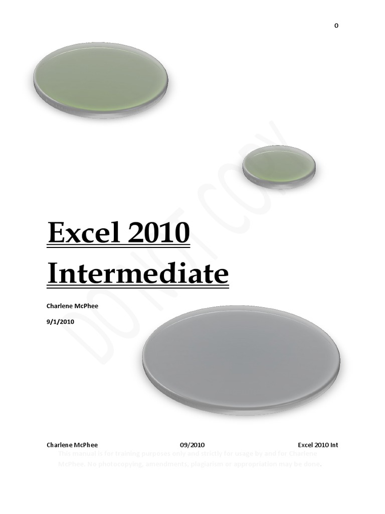 Excel Intermediate Manual | PDF | Microsoft Excel | Worksheet