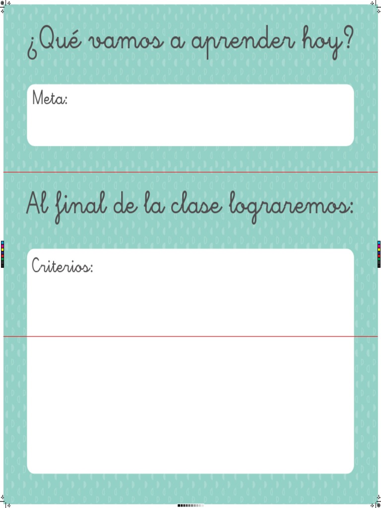 ¿Qué Vamos A Aprender Hoy | PDF