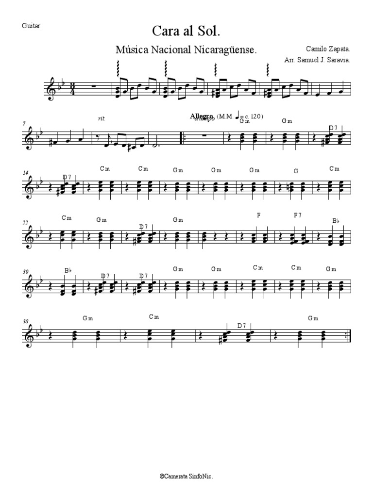 Cara Al Sol - Guitar | PDF