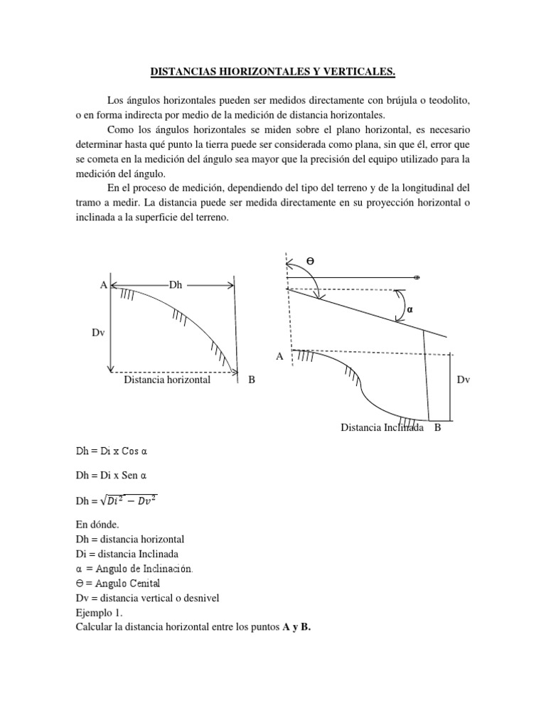 Distancia Horizontales y Verticales. Unidad IV | PDF | Métodos y ...