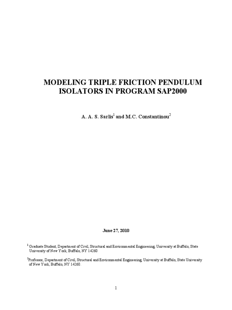 Modeling Triple Friction Pendulum Isolators in Program Sap2000 | PDF ...