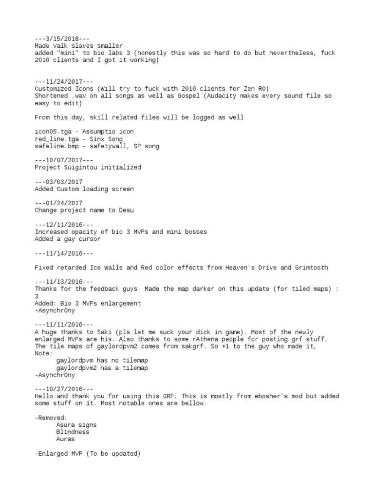 Desu GRF Edit Log | PDF | Computers