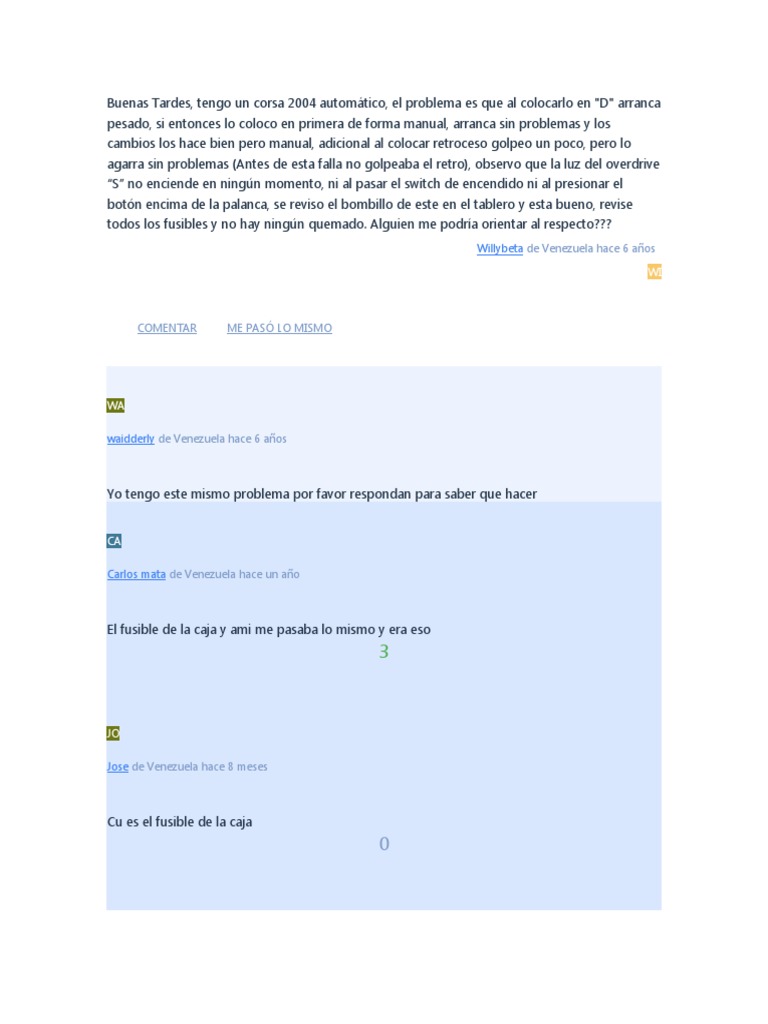 Problemas Caja Automatica Chevy C2 | PDF | Transmisión (Mecánica ...