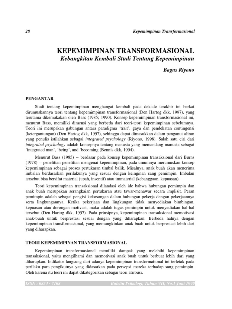 Kepemimpinan Transformasional | PDF