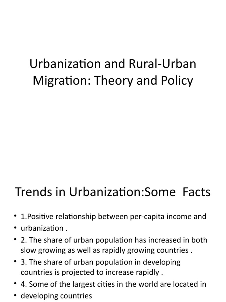 Urbanization and Rural-Urban Migration | PDF