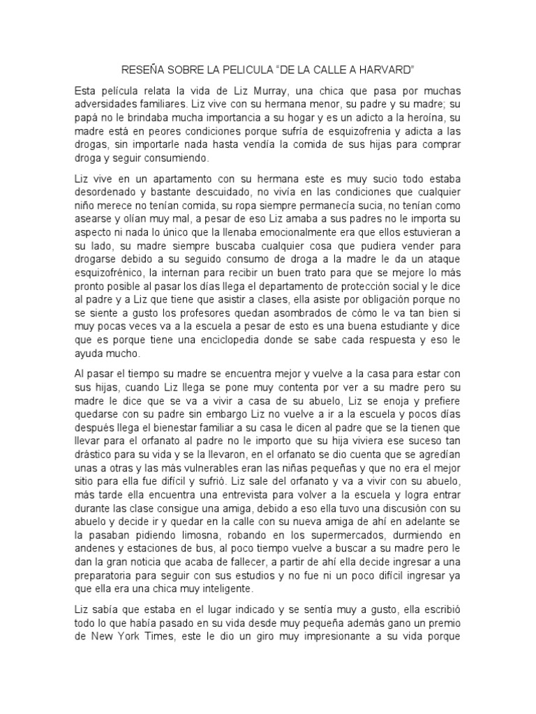 Reseña Sobre La Pelicula | PDF