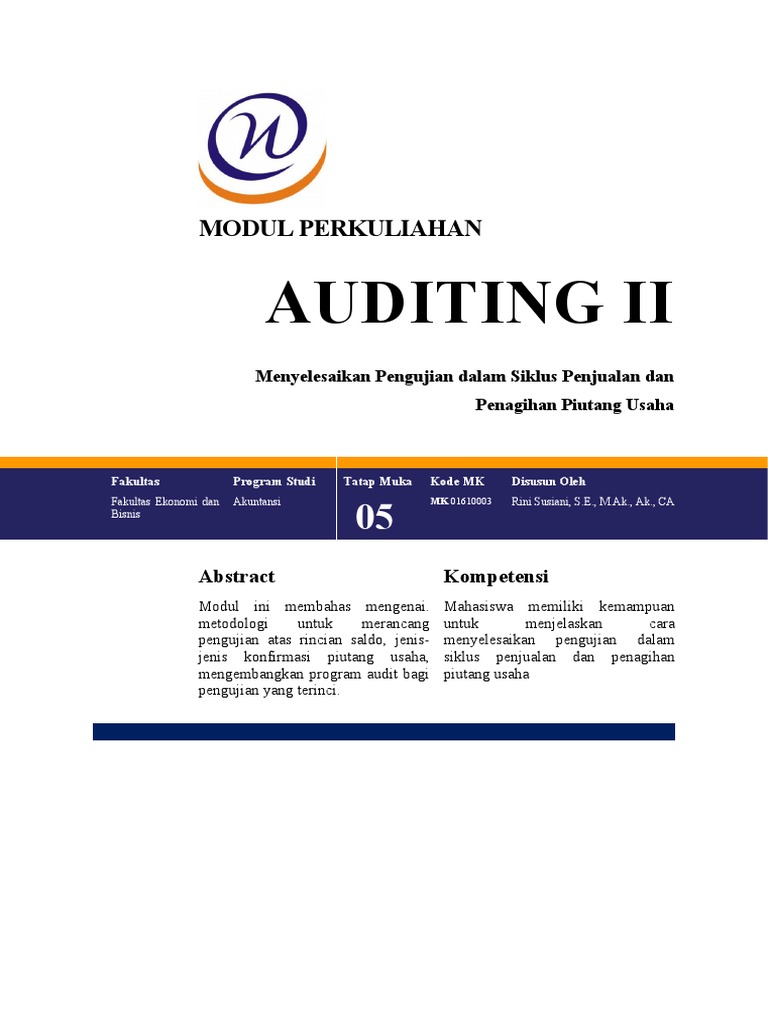 Modul 5 Menyelesaikan Pengujian Dalam Siklus Penjualan Dan Penagihan ...