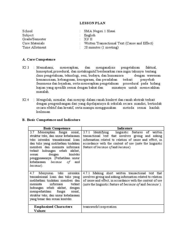 Cause and Effect Lesson Plan | PDF | Educational Assessment | Human ...