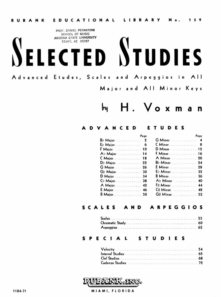 Selected Studies For Trombone - H. Voxman | PDF