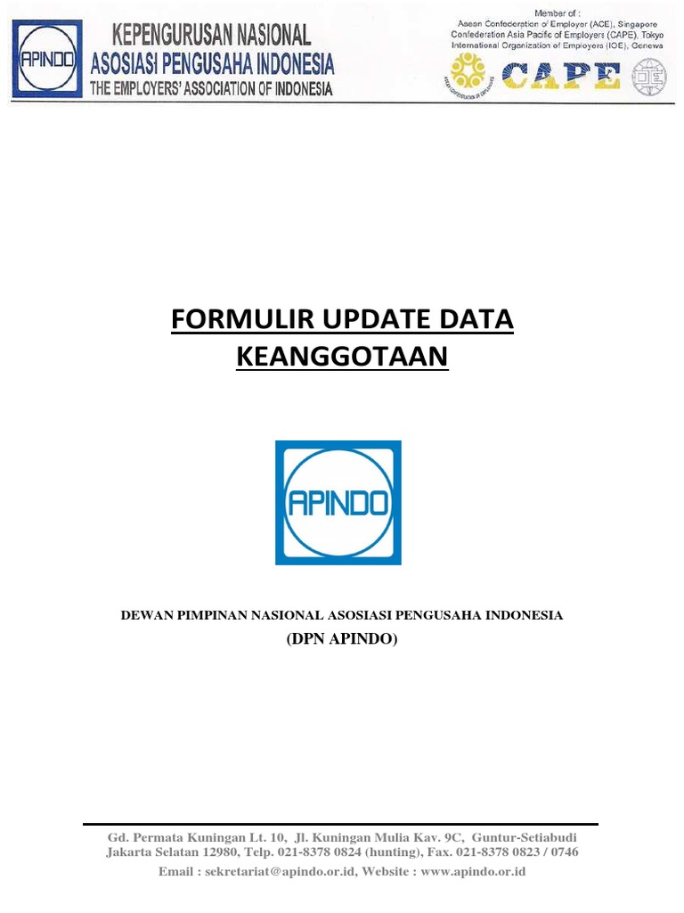 Formulir Update Keanggotaan Apindo-Print | PDF