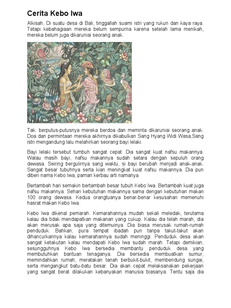 Cerita Kebo Iwa | PDF