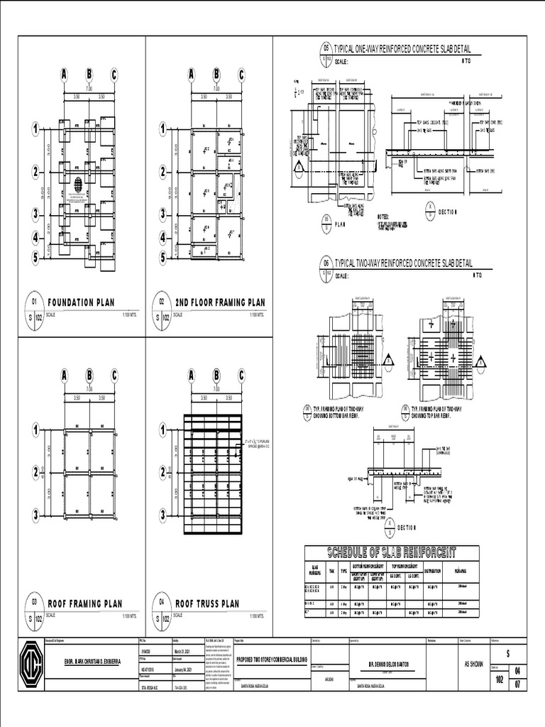 A B C A B C: Schedule of Slab Reinforcent | PDF | Building Engineering ...