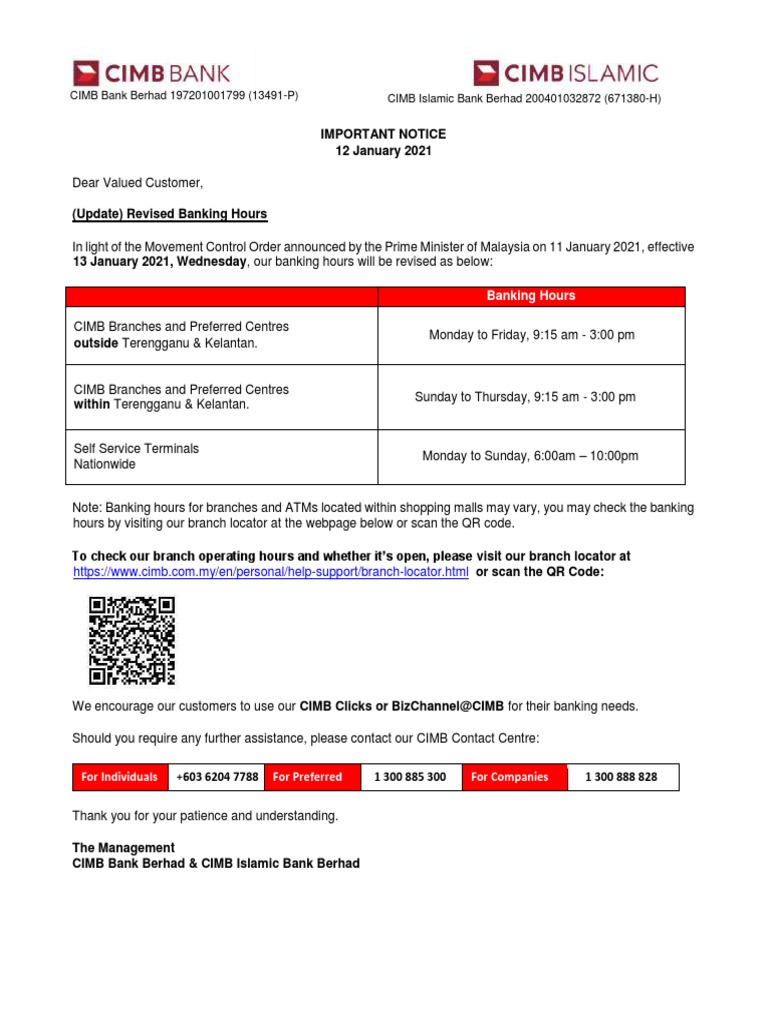 Update Notice Banking Operations Mco 120121 | PDF | Banks | Investment ...