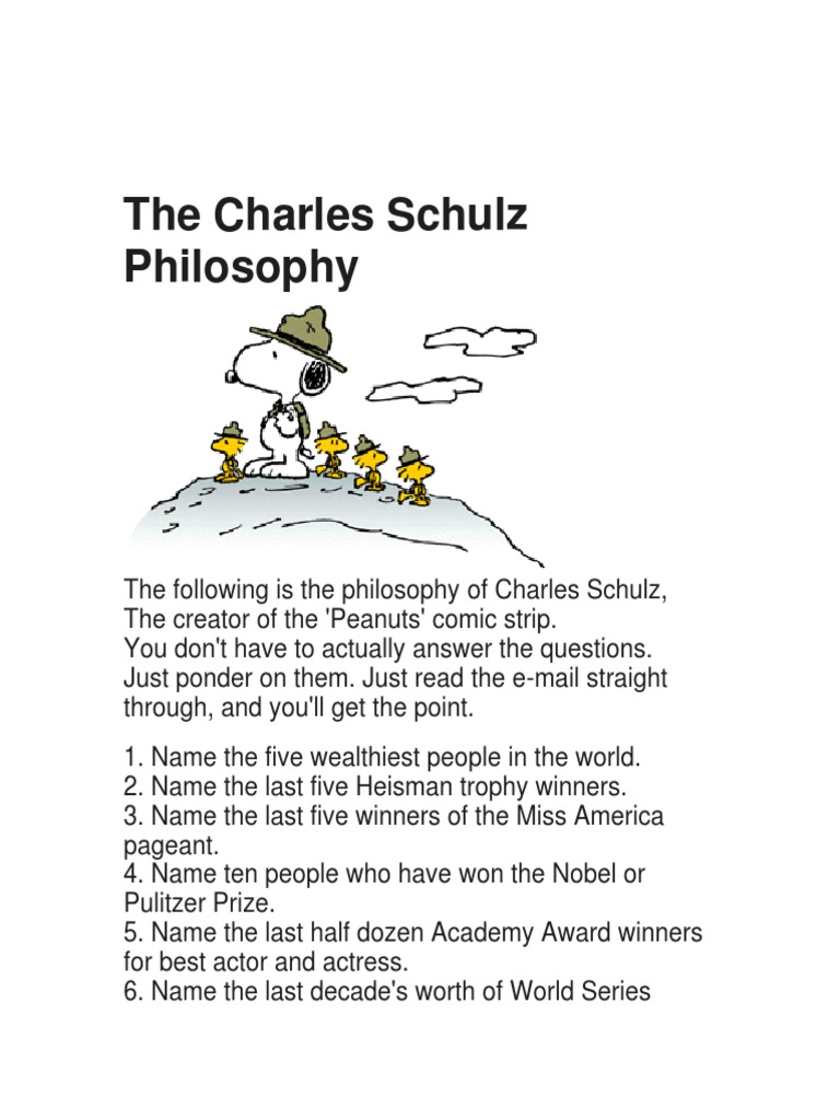 The Charles Schulz Philosophy | PDF