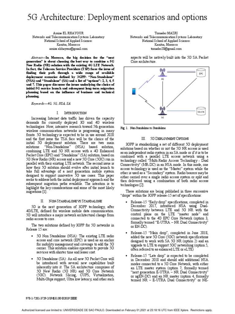 III Module - 5G Architecture Deployment Scenarios and Options | PDF ...