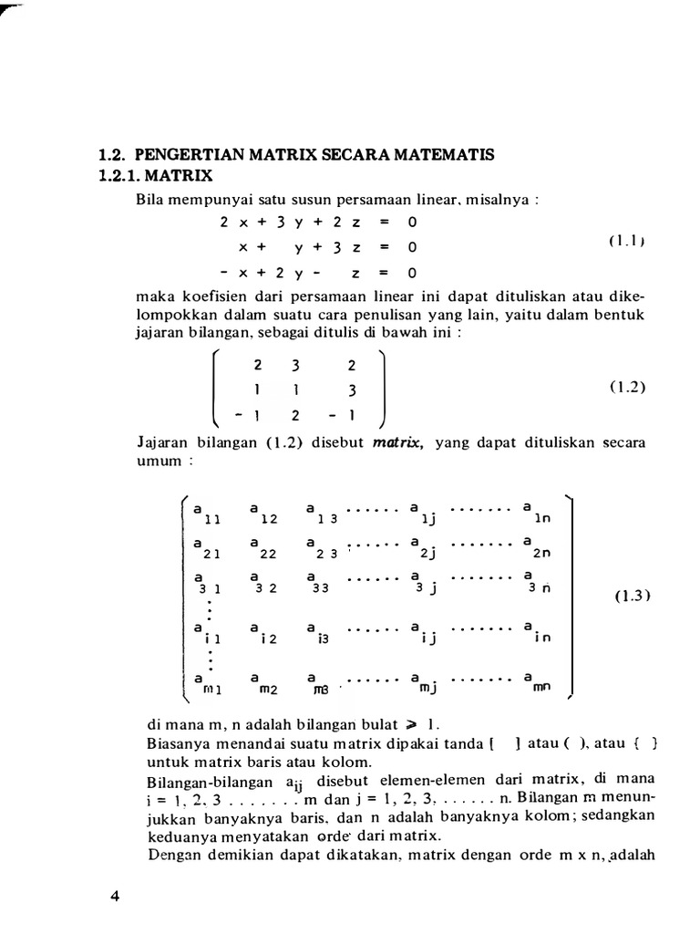Aljabar Matriks 1 (Materi Ttm2) | PDF
