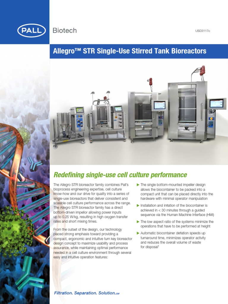 Allegro STR Single-Use Stirred Tank Bioreactors | PDF | Cell Culture ...