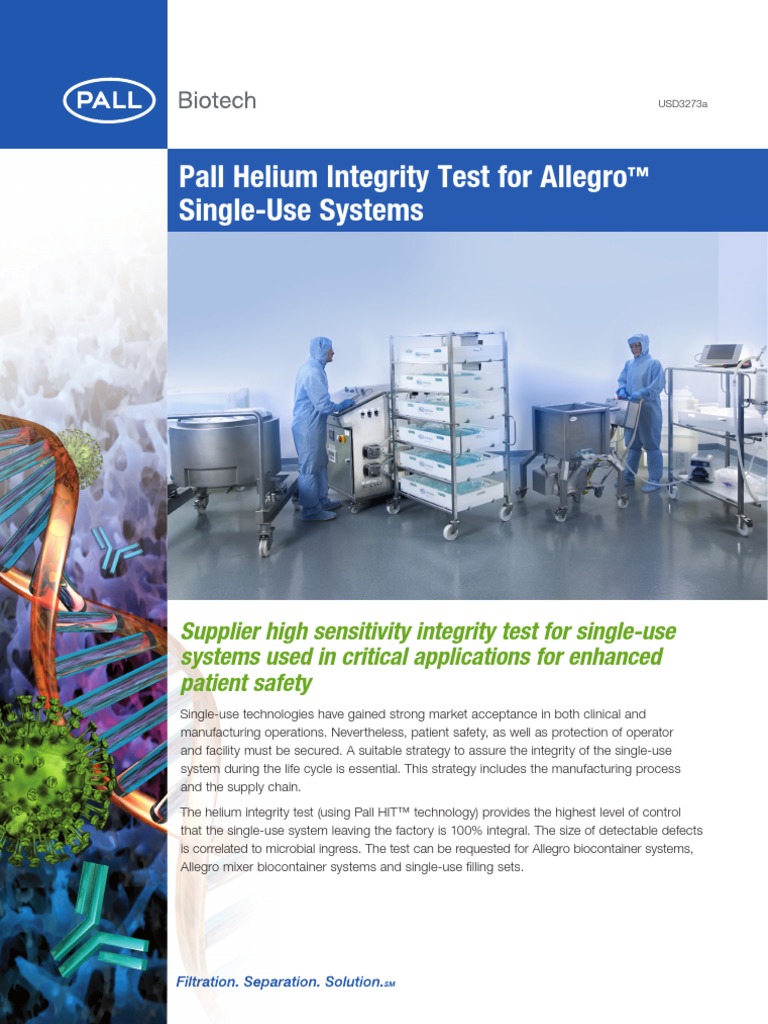 Pall Helium Integrity Test For Allegro Single-Use Systems | PDF | Leak ...
