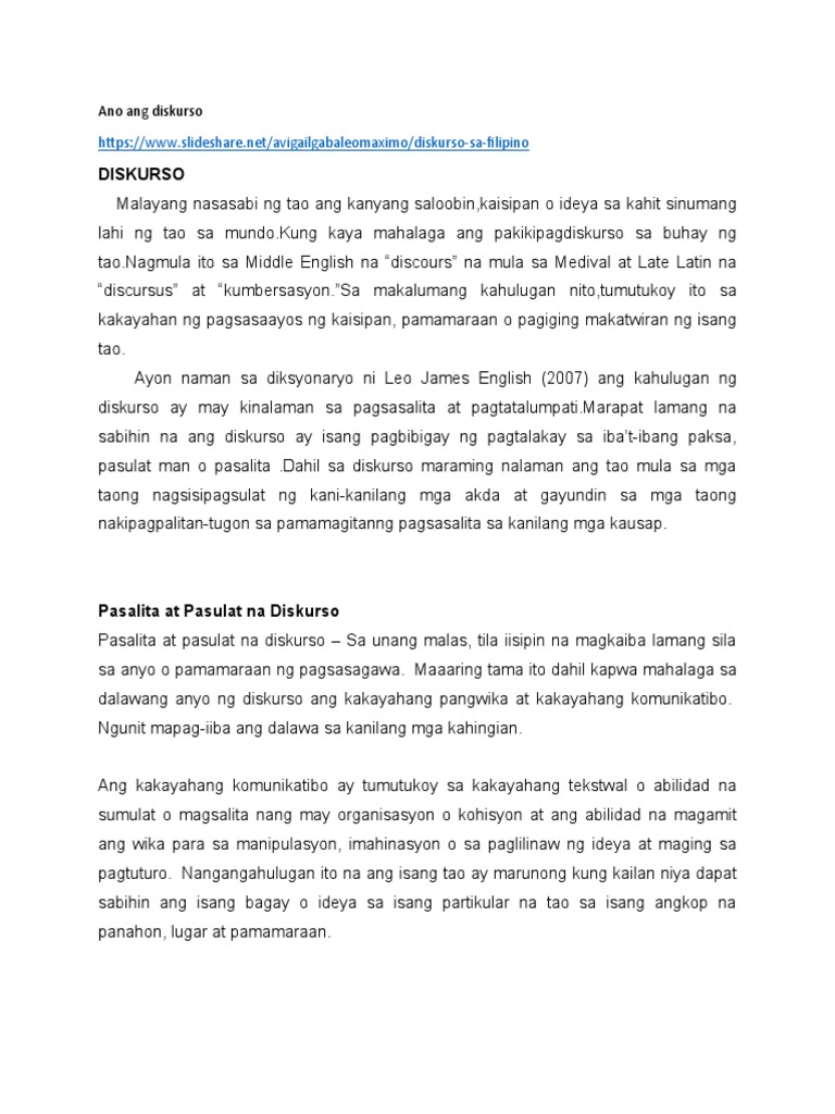 Ano Ang Diskurso | PDF