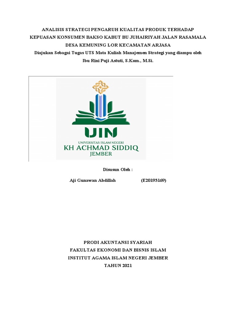 Proposal UMKM (Aji Gunawan Abdillah Nim E20193169) | PDF