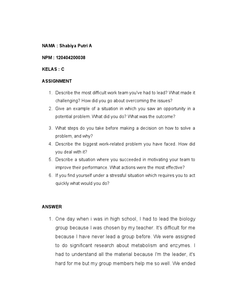 NAMA: Shabiya Putri A NPM: 120404200038 Kelas: C Assignment | PDF | Choice | Applied Psychology