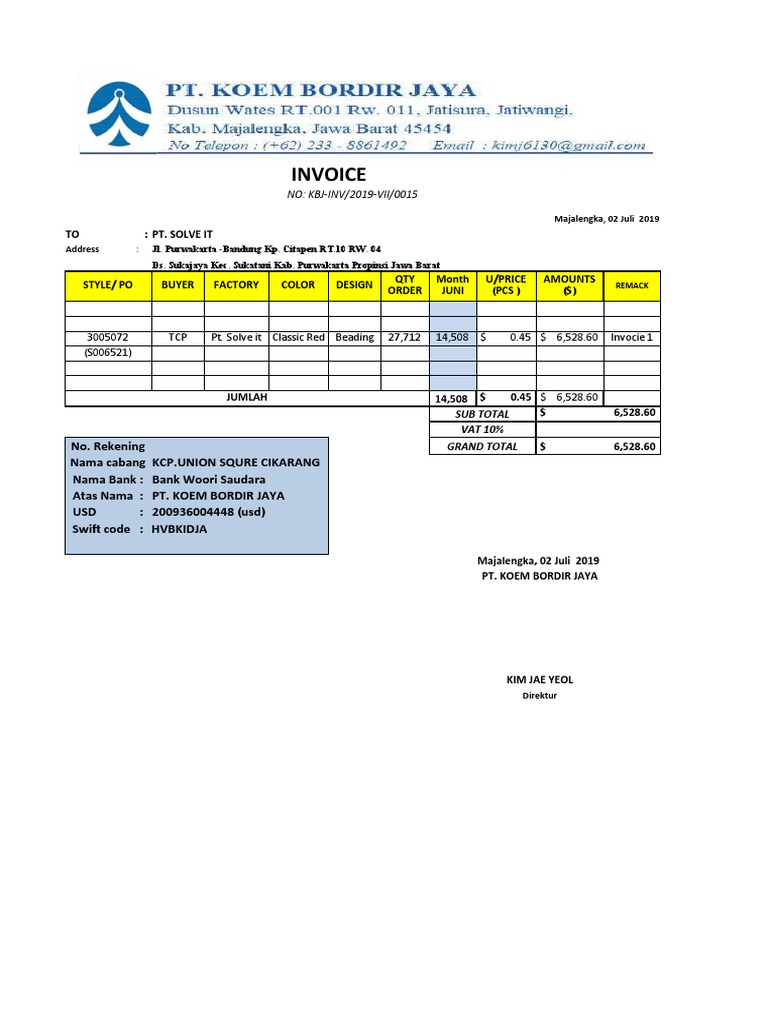 Invoice PT - Solve It - Juni | PDF