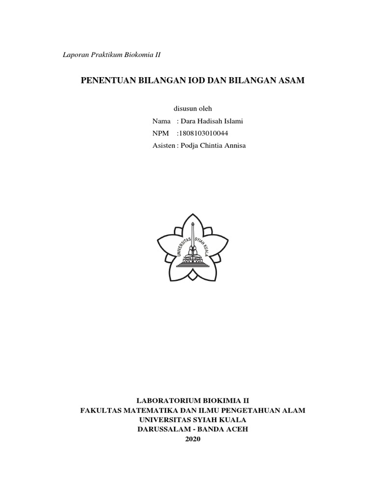 Laporan Penentuan Bilangan Iod Dan Bilangan Asam | PDF