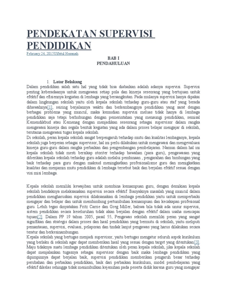 Pendekatan Supervisi Pendidikan | PDF