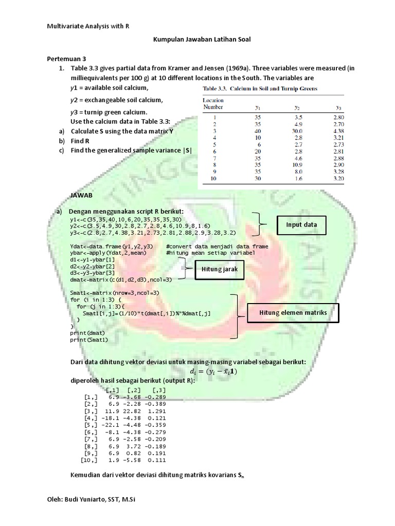 Multivariate Analysis With R Revisi | PDF