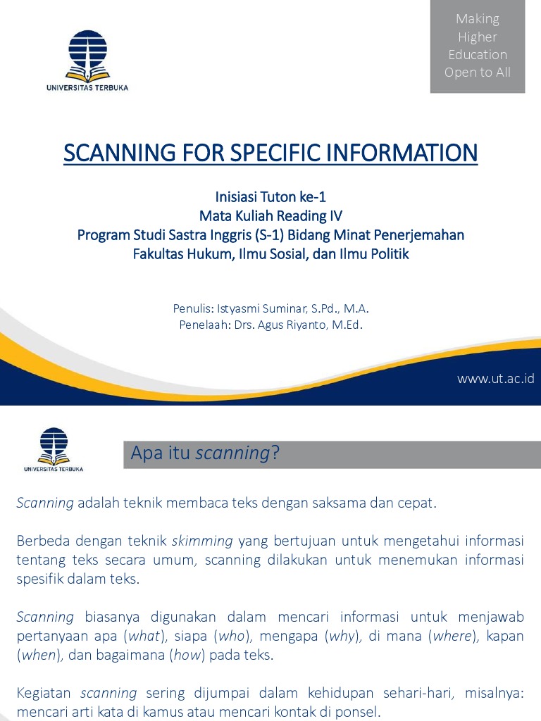 Inisiasi 1 - Scanning For Specific Information | PDF