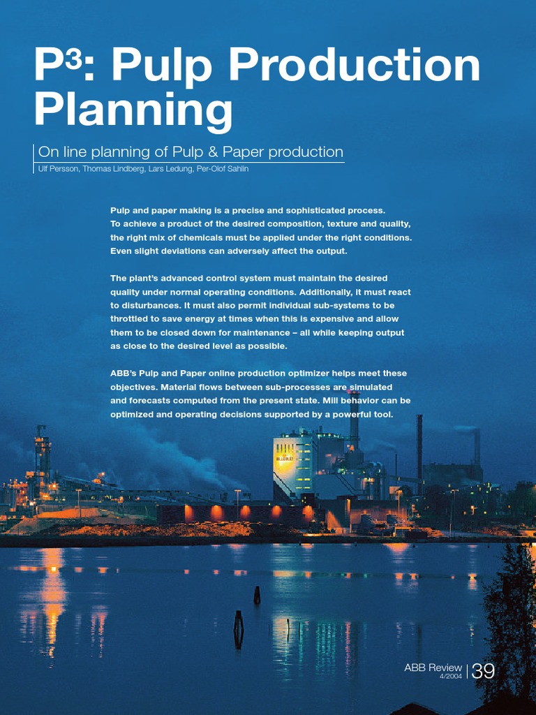 On Line Planning of Pulp & Paper Production | PDF | Pulp (Paper ...