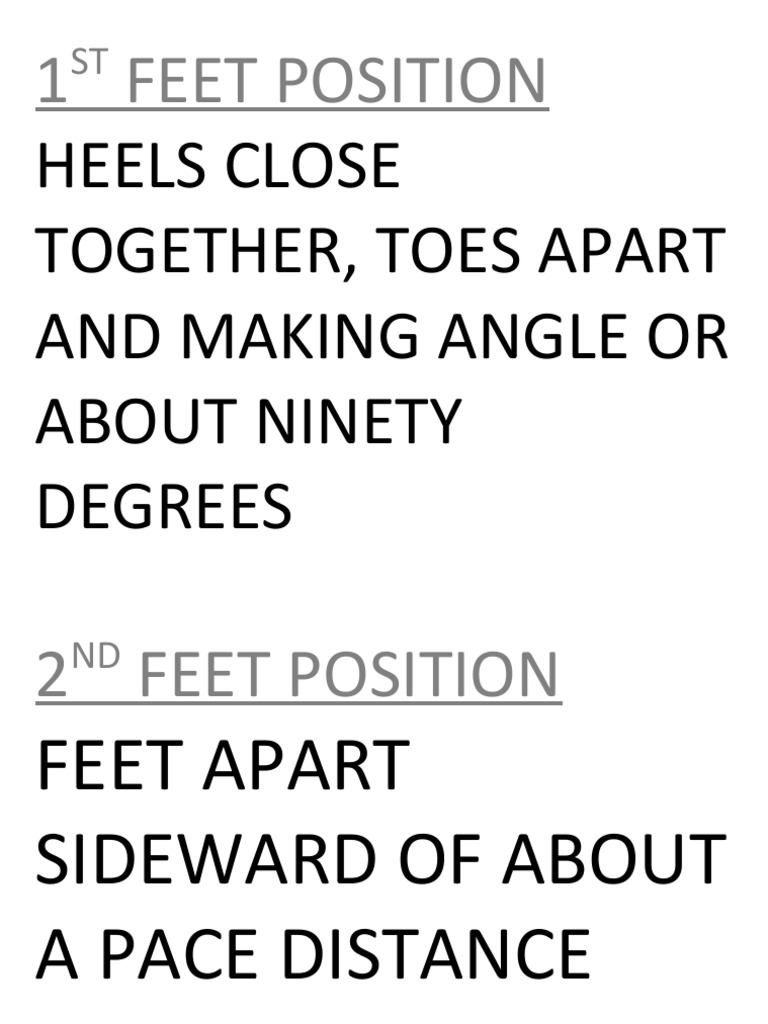 Fundamental Arms and Feet Positions | PDF