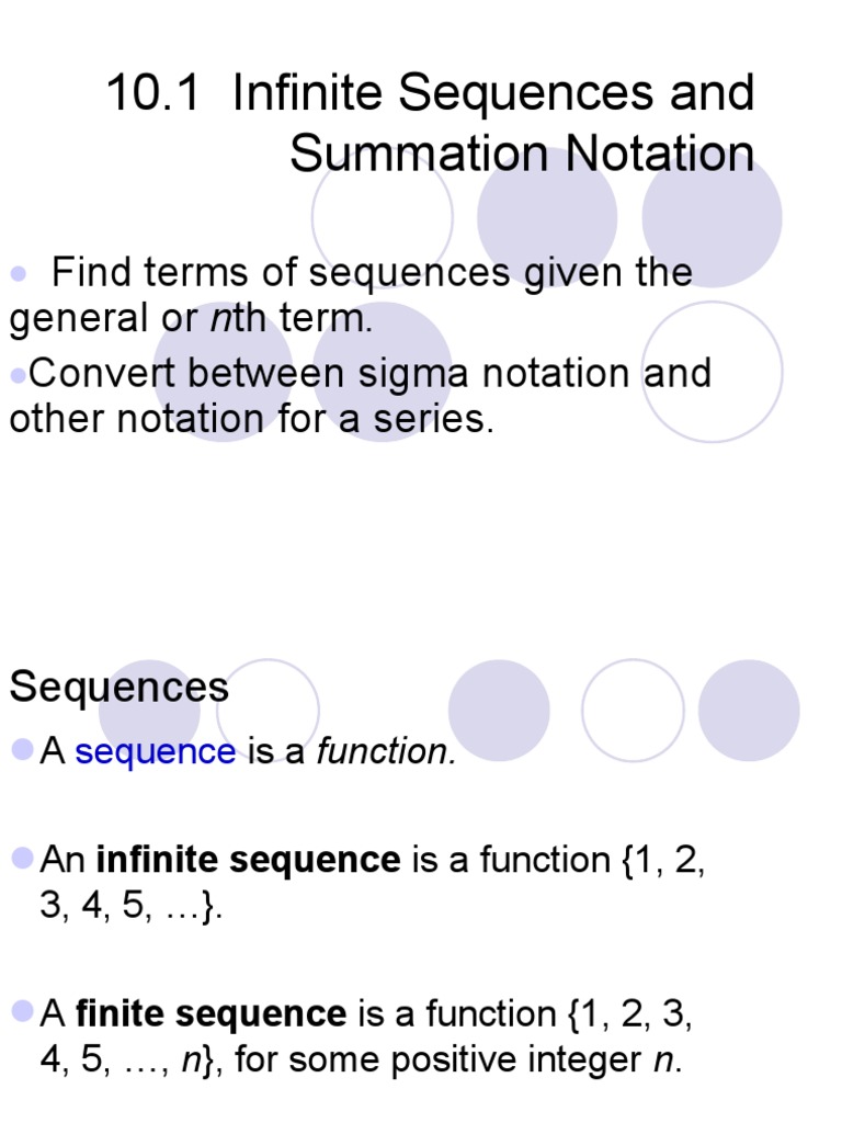 Find Terms of Sequences Given The General or NTH Term. Convert Between ...