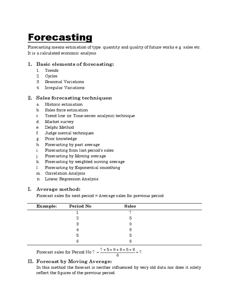 POM Unit 3&4 | PDF | Moving Average | Forecasting