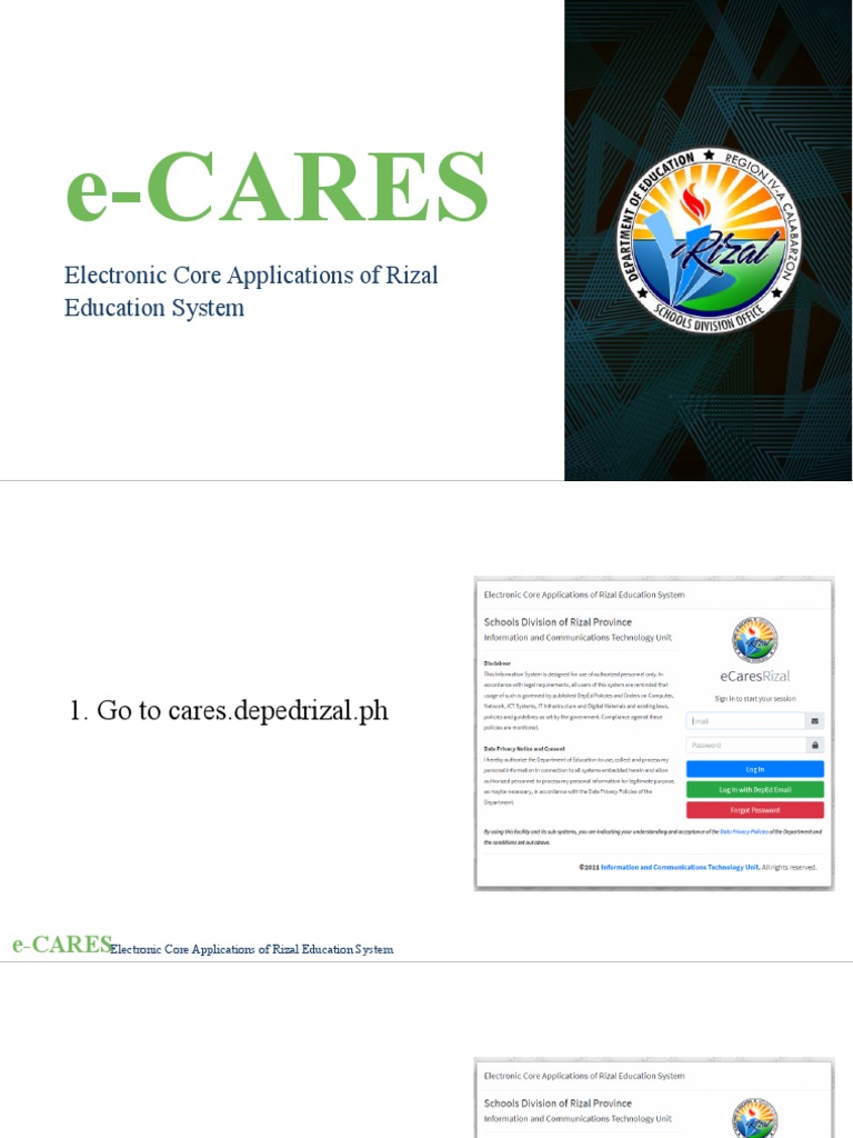 E-Cares: Electronic Core Applications of Rizal Education System | PDF