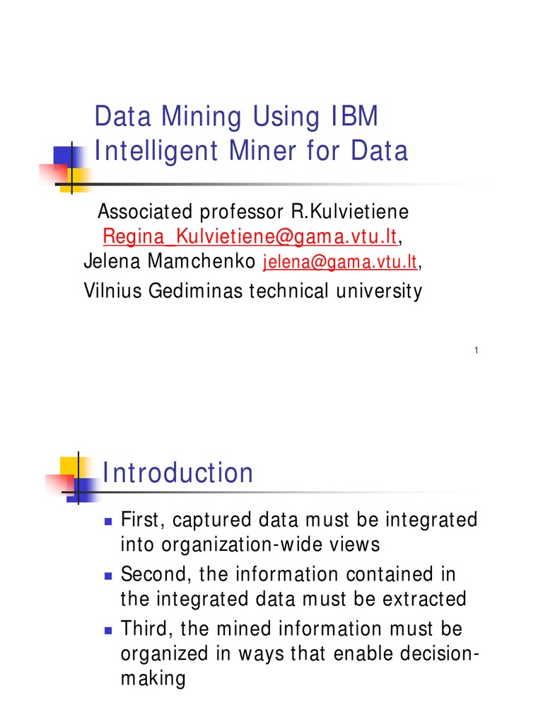IBM Intelligent Miner for Data Analysis | PDF | Business