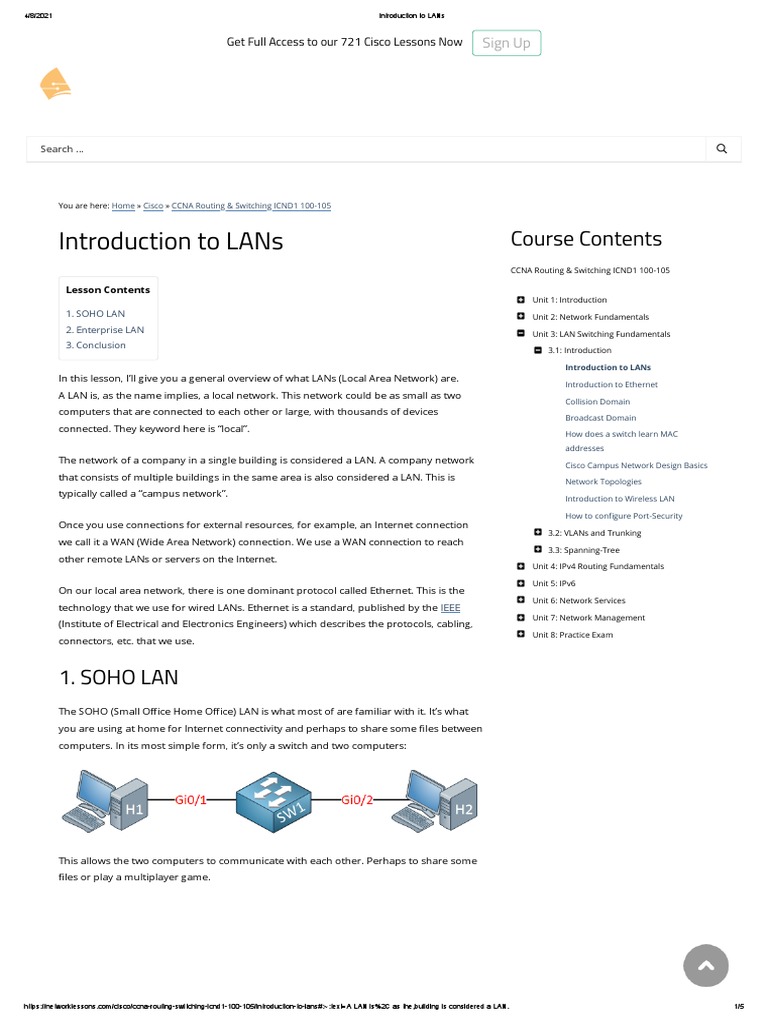 Introduction To LANs | PDF | Network Switch | Local Area Network