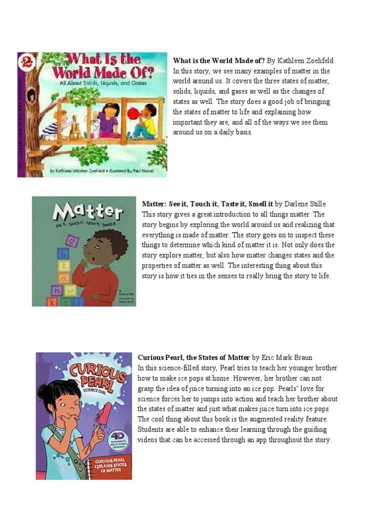 What Is The World Made Of? by Kathleen Zoehfeld | PDF | Matter | Science