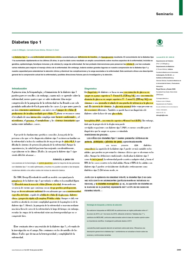 Diabetes+Mellitus+Tipo+1 en Es | PDF | Diabetes | Célula T