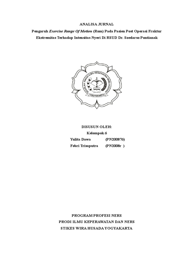 ROM MENURUNKAN NYERI PASIEN POST OPERASI FRAKTUR | PDF