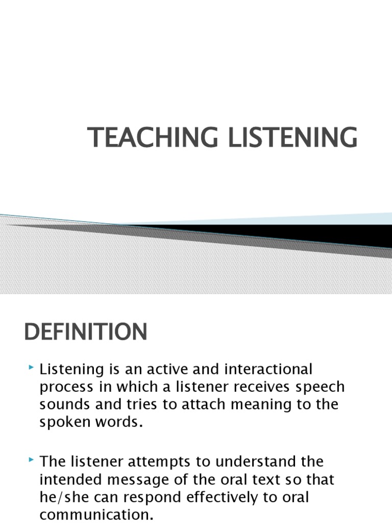 Teaching Listening | PDF | Language Arts & Discipline