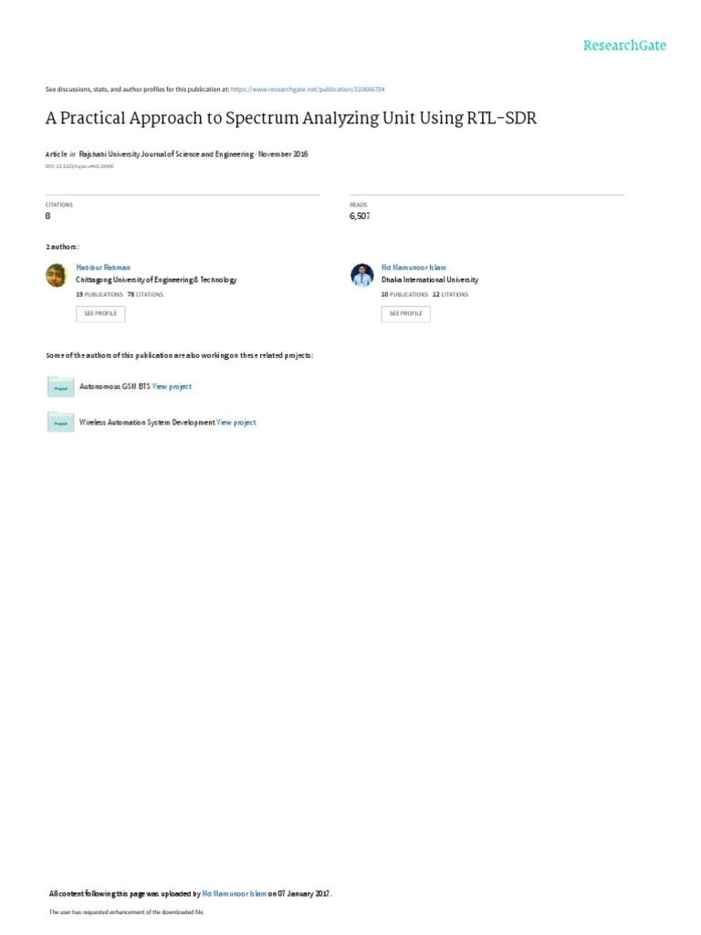RTL-SDR Spectrum Analyzer Guide | PDF | Software Defined Radio | Radio ...