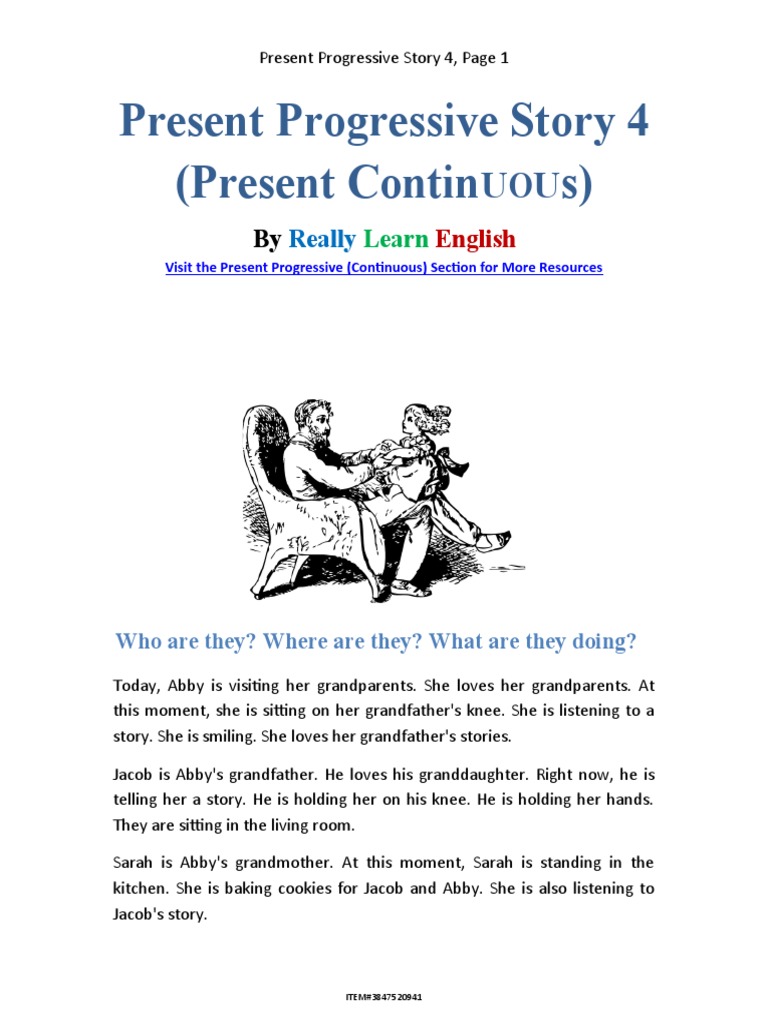 Present Progressive Story 4 | PDF | Question | Linguistic Typology