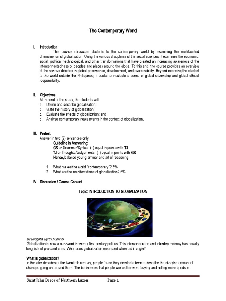 The Contemporary World | PDF | Globalization | Economies