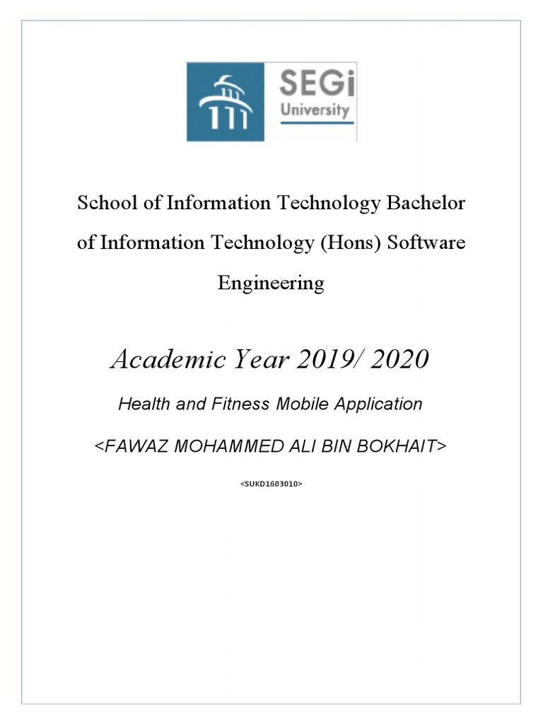 Academic Year 2019/ 2020: School of Information Technology Bachelor of ...