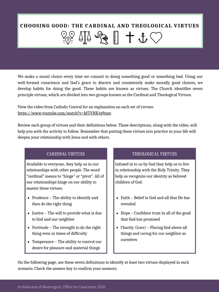 Choosing Good - The Cardinal and Theological Virtues | PDF | Courage ...