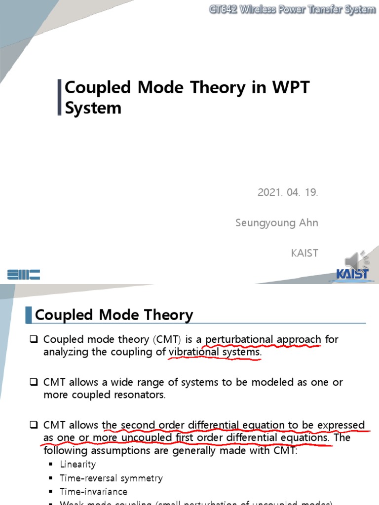 Lecture Note 8 Coupled Mode Theory | PDF | Resonance | Inductance