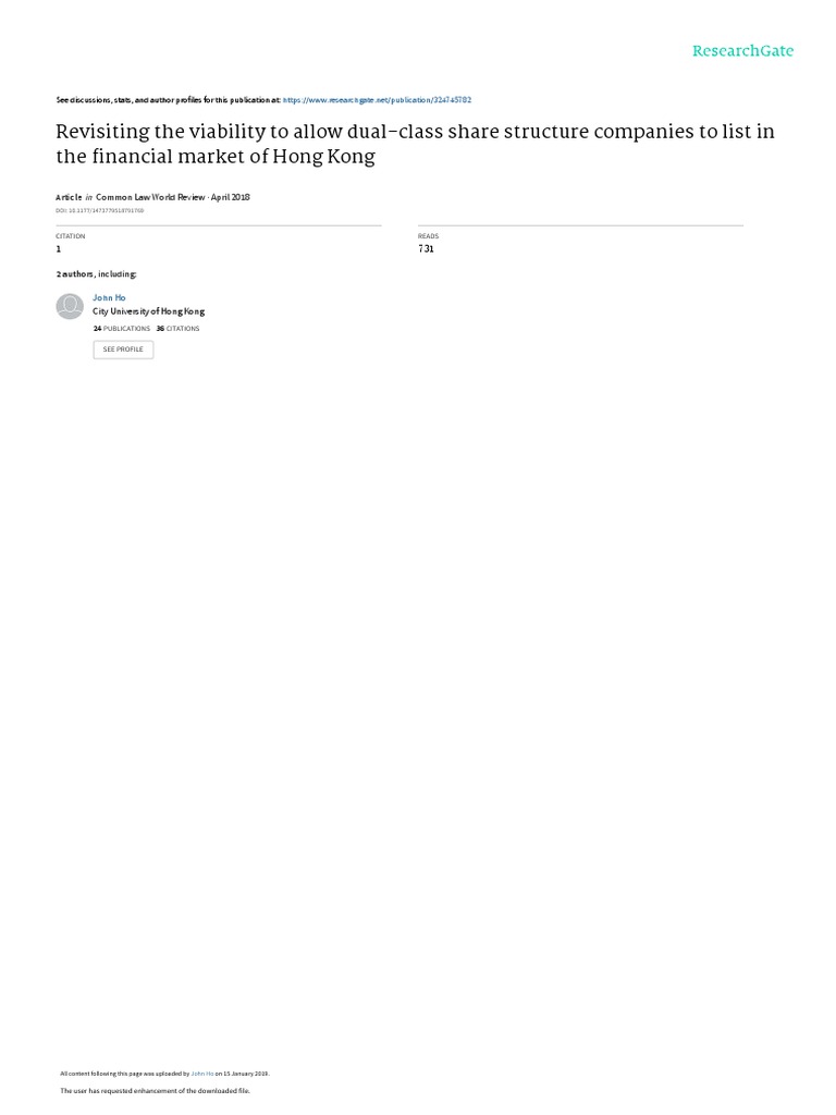 Revisiting The Viability To Allow Dual-Class Share Structure Companies ...