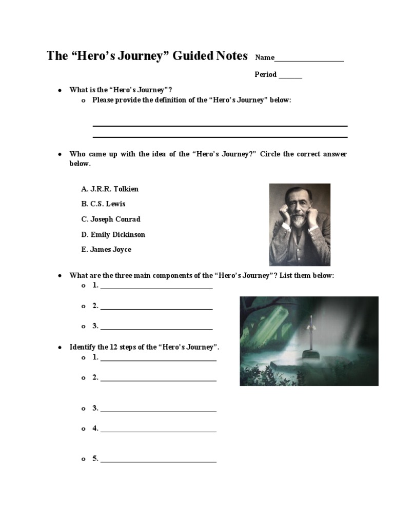 Hero's Journey Guided Notes | PDF