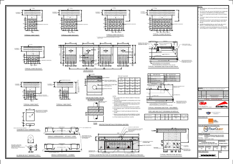 Duct Bank and Crossing Details | PDF | Road Surface | Concrete